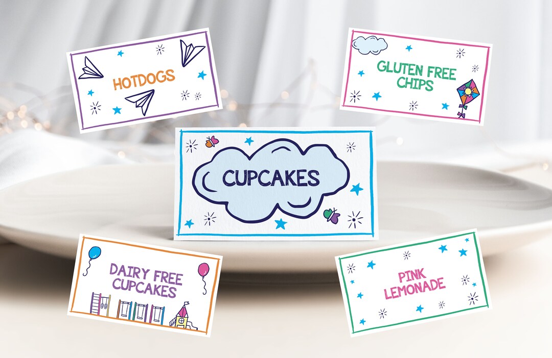 Playground Birthday Party Food Tent Signs, Printable Park Party Food ...