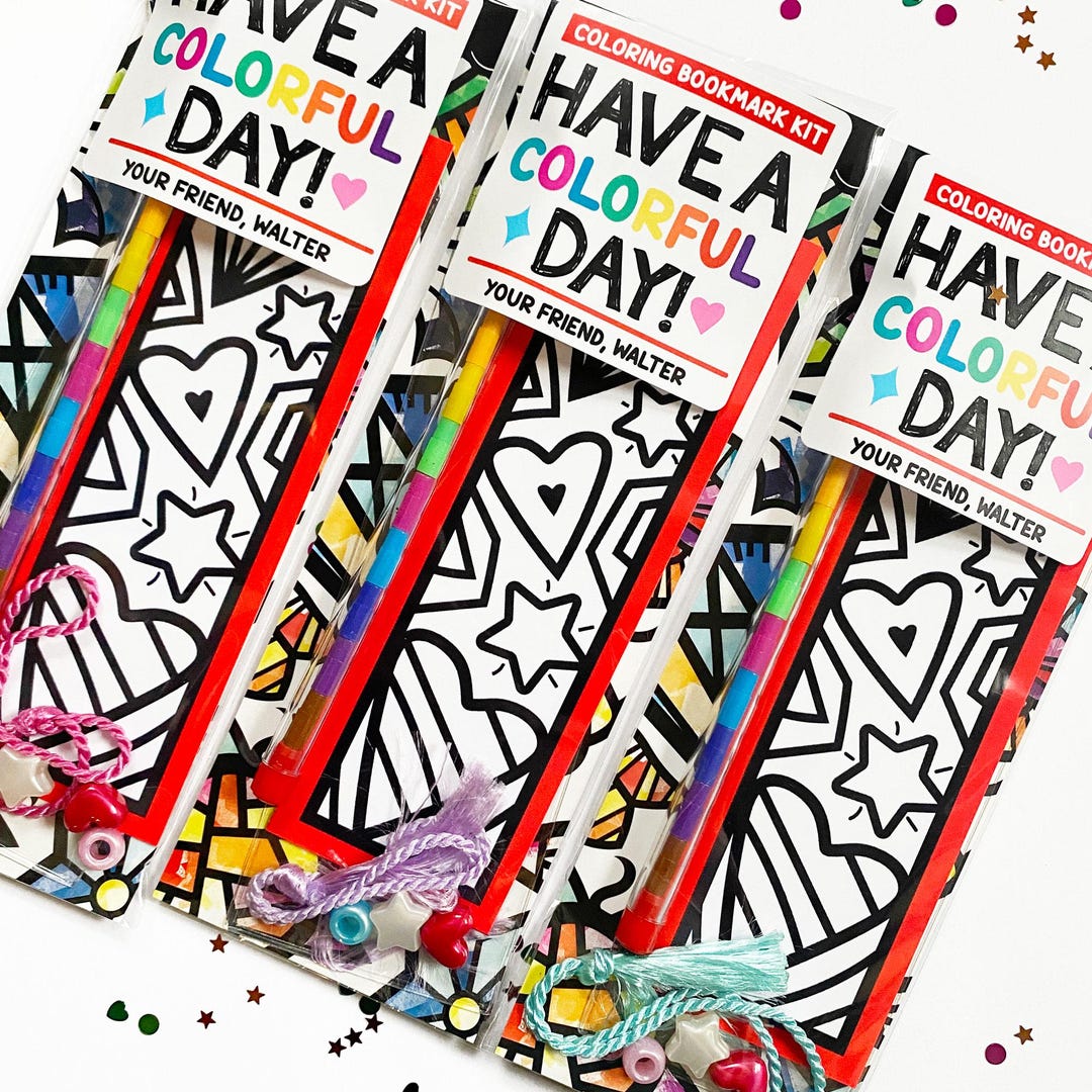 Valentine's Coloring Bookmark Card Kits for Classroom, Preschool ...