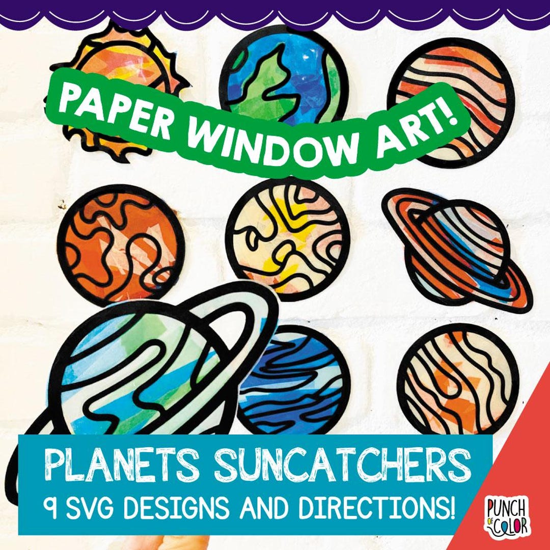 SVG File 8 Planets and 1 Sun, Make Outer Space Suncatchers at Home on ...