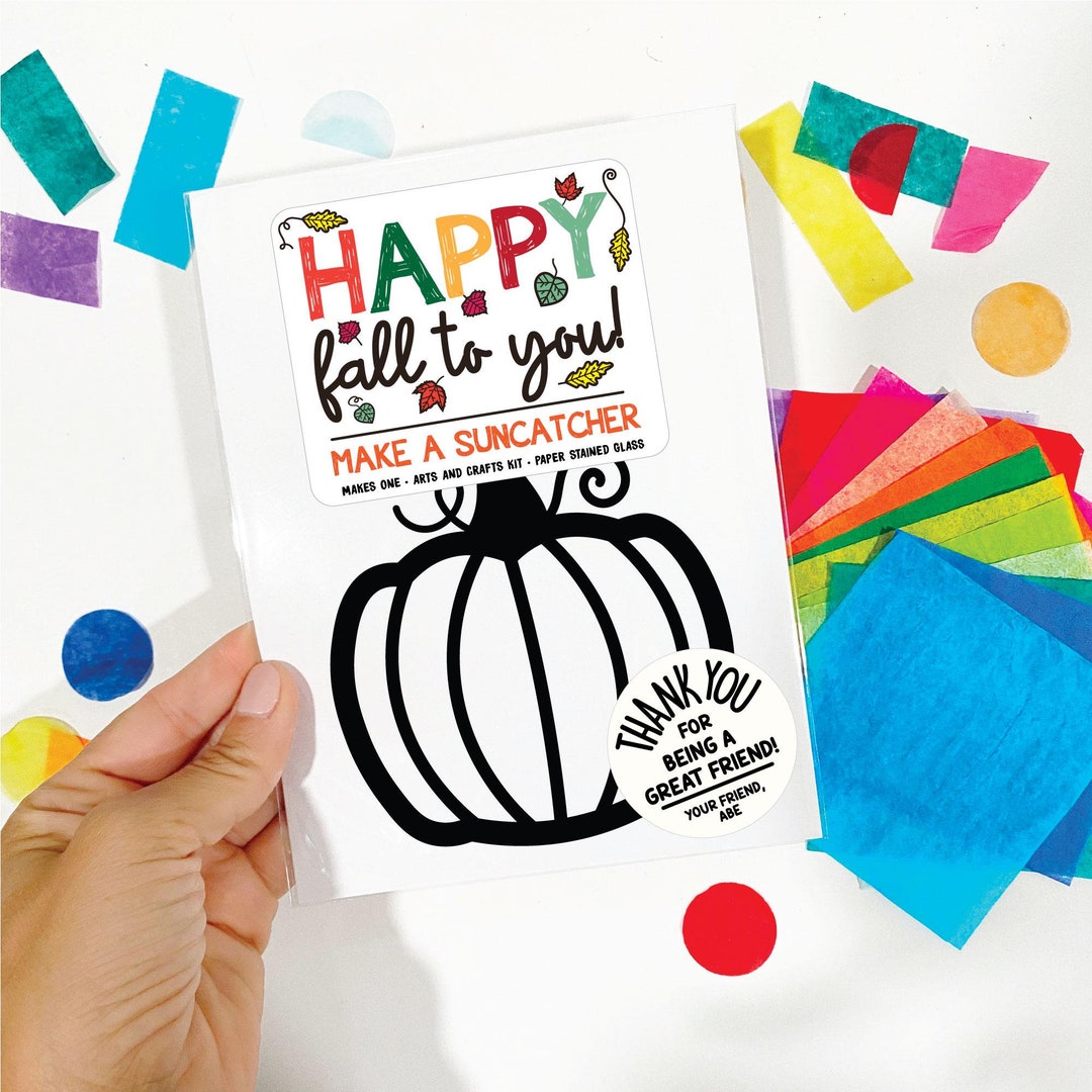 Fall Pumpkin Suncatcher Arts and Crafts Kit, Halloween Craft Kits for ...