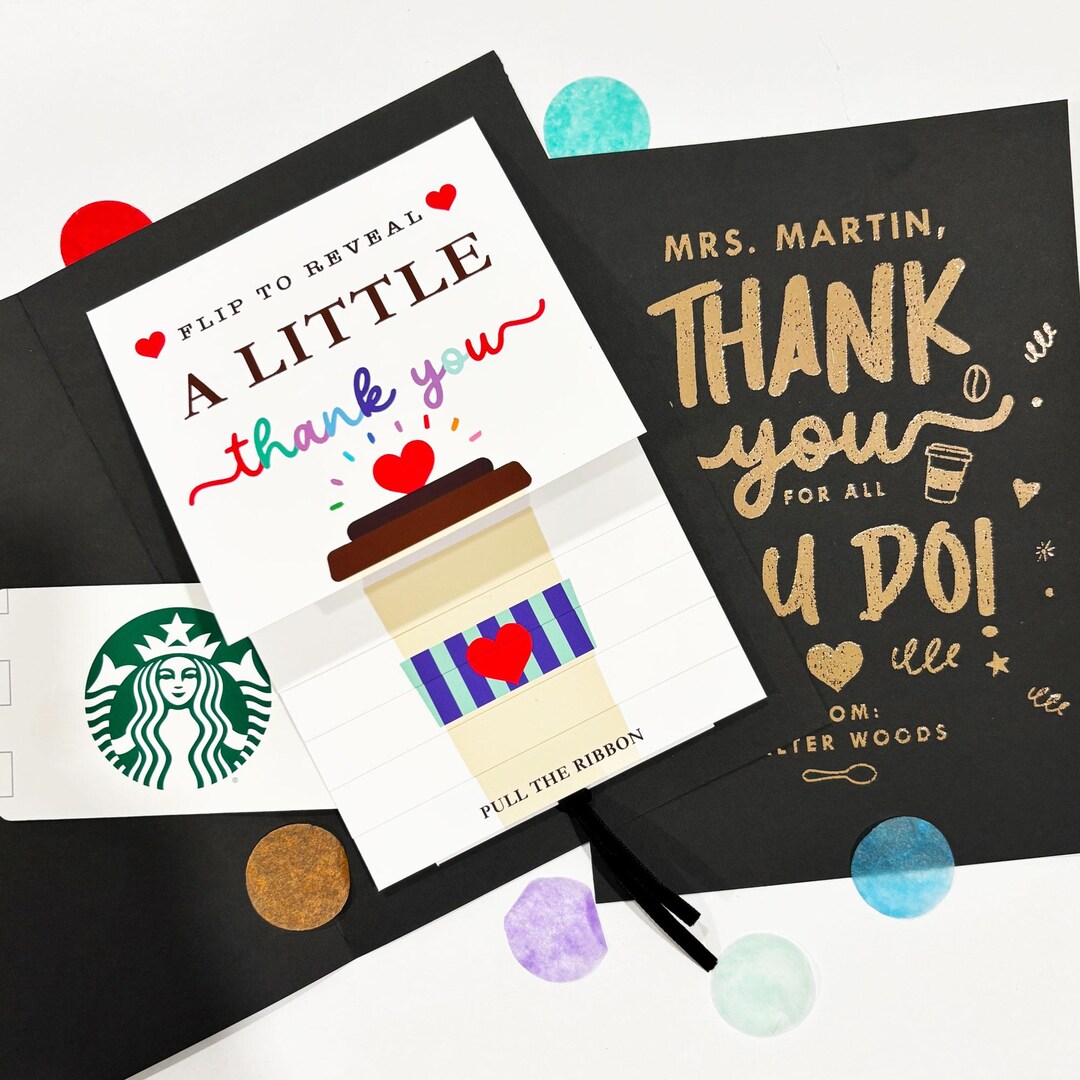 Coffee Gift Card Holder Flip to Reveal Card, Teacher Appreciation Week ...