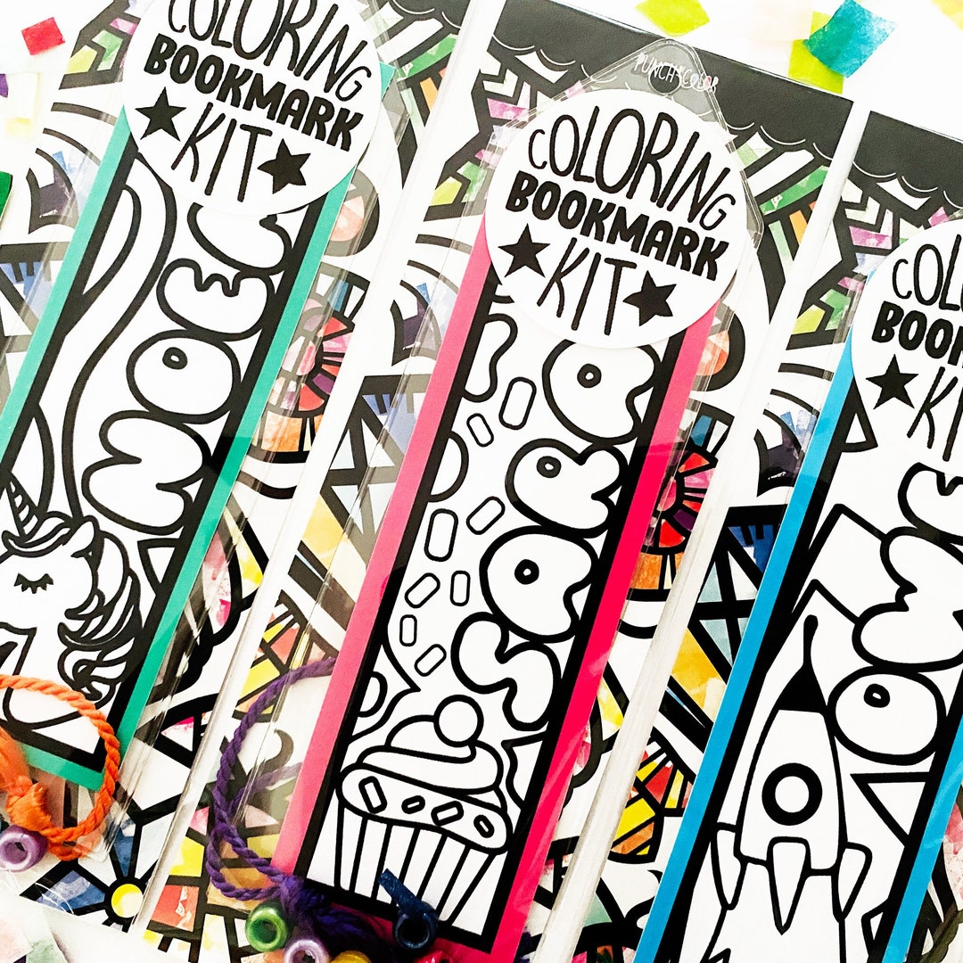 Personalized Bookmarks to Color Kids Birthday Party Favors - Etsy