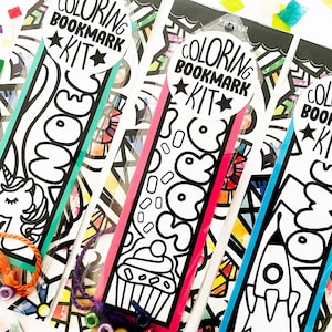 Personalized Bookmarks to Color, Kids Birthday Party Favors, Coloring ...