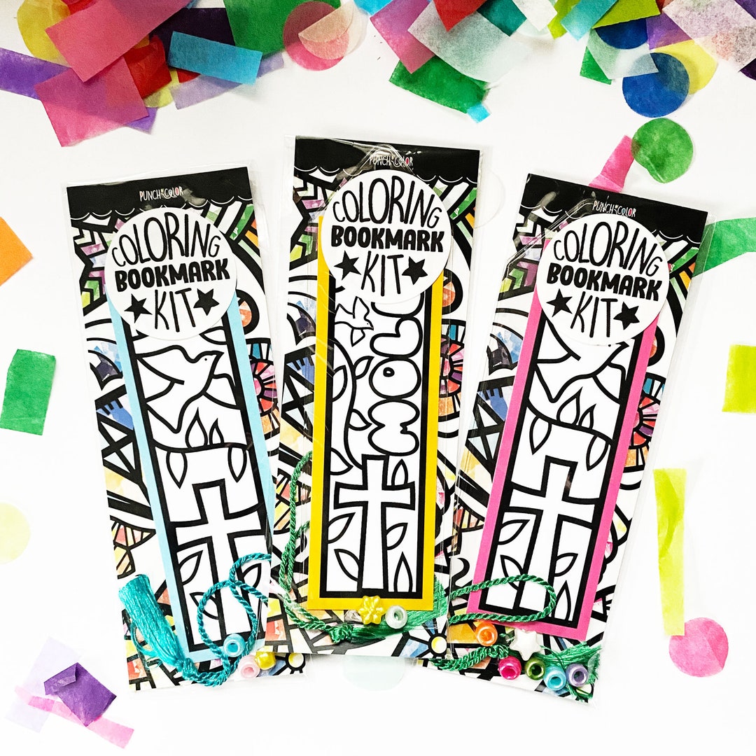 Custom Christian Holy Cross Coloring Bookmark for Kids, Religious ...