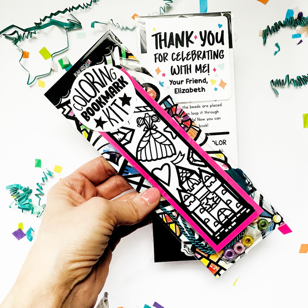 Princess Coloring Bookmark Party Favors for Kids, Birthday Party Favor ...