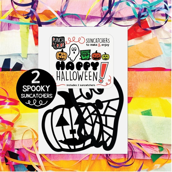 1 Ghost 1 Pumpkin Suncatcher Kit Happy Halloween Gift for | Etsy