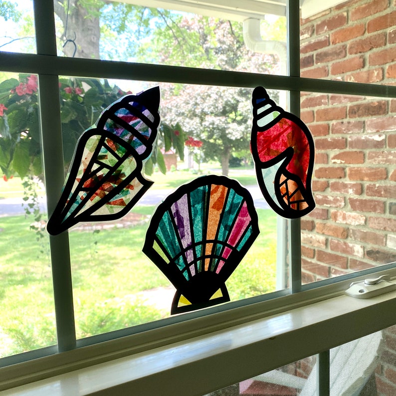 Seashells Suncatcher Kit Kids Craft Kit Crafts for Kids - Etsy New Zealand