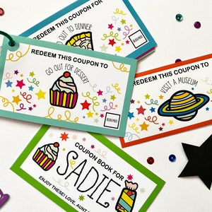 Birthday Custom Coupon Book for Kids Gift Personalized Printed Love ...