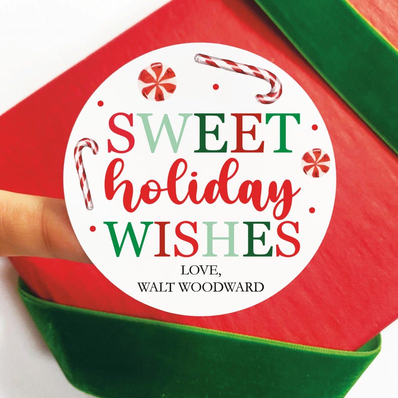 Sweet Holiday Wishes Candy Cane Favor Tags, Christmas Classroom Treat ...