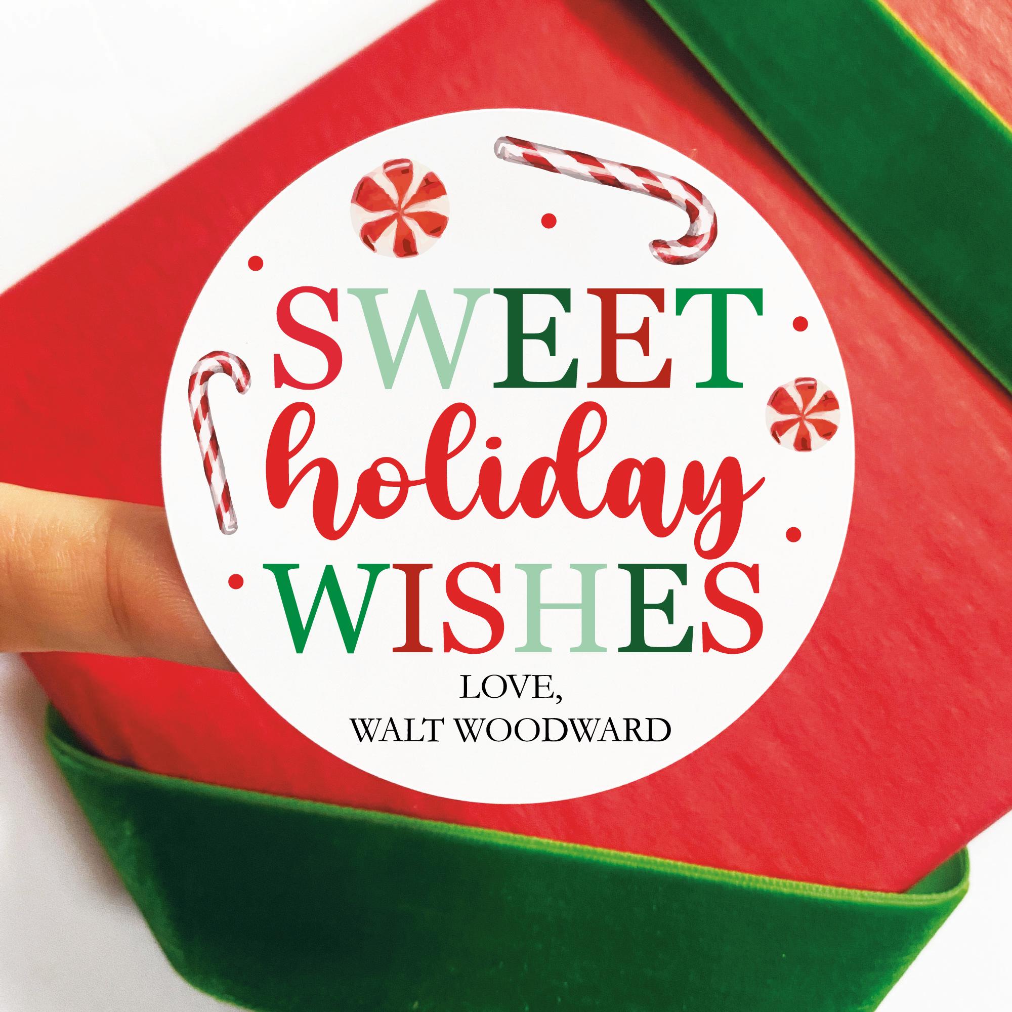 Sweet Holiday Wishes Candy Cane Favor Tags, Christmas Classroom Treat ...