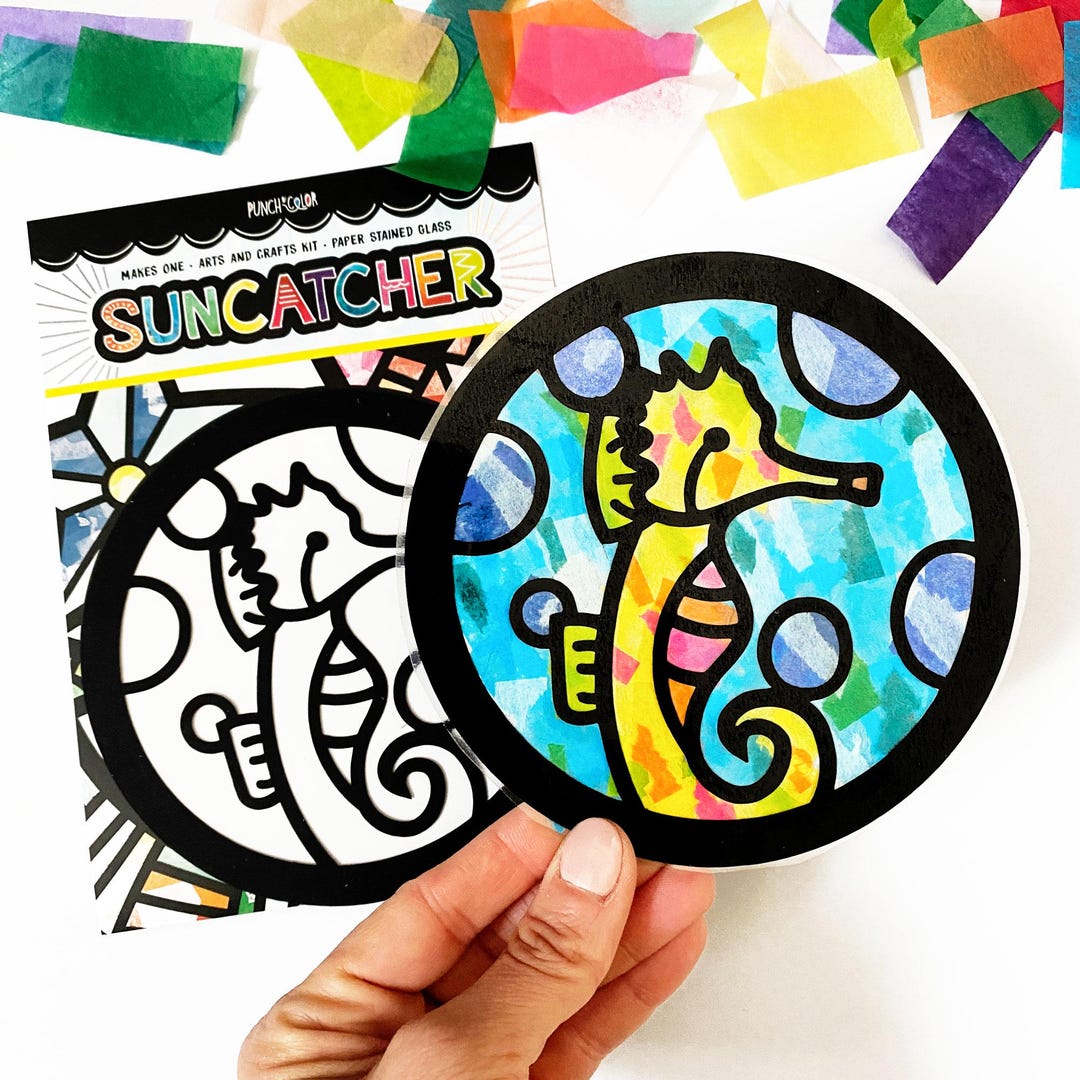 Seahorse Suncatcher Craft Kit, Under the Sea Birthday Party Activity ...