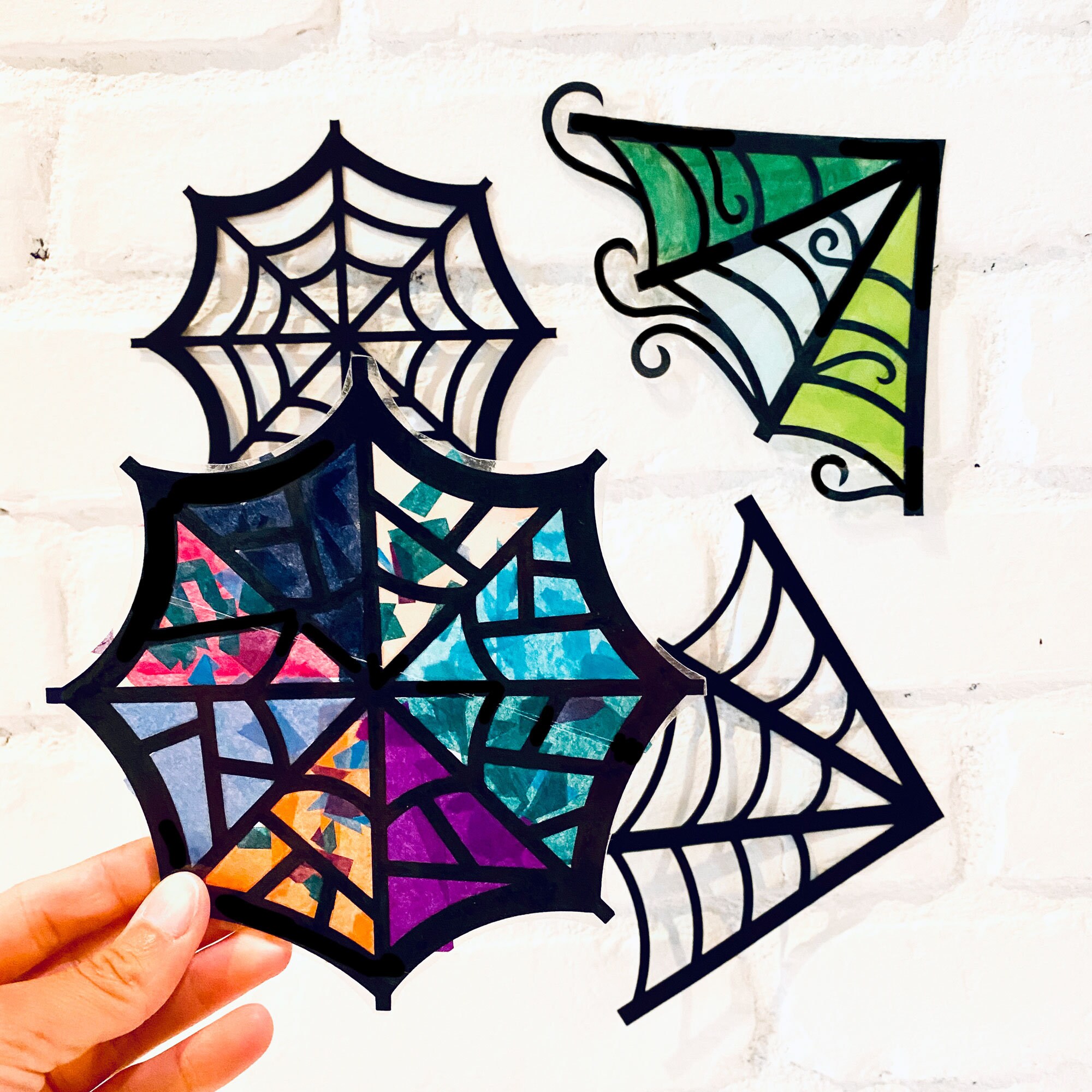 Spiderweb Paper Suncatcher Kit Halloween Arts and Crafts Kit - Etsy