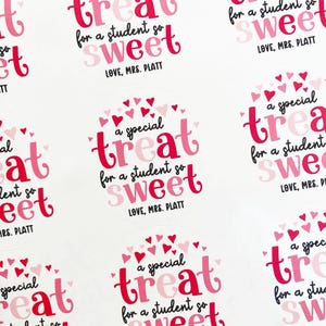 Special Treat for a Student Sweet Valentine Sticker, Cookie Bag Label ...