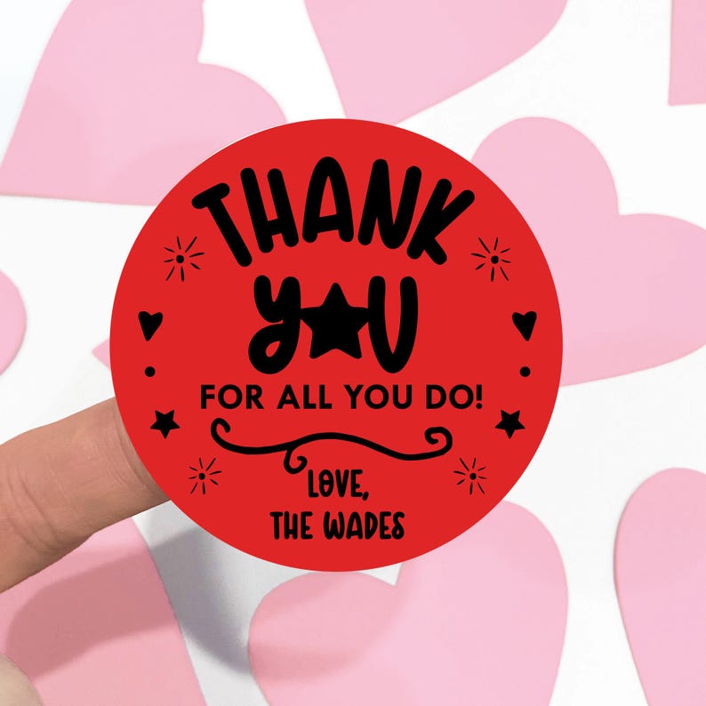 Personalized Thank You Stickers, School Staff Appreciation Week Favor ...