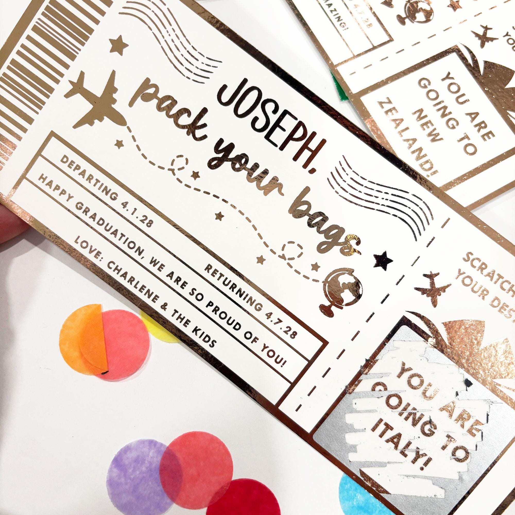 Scratch to Reveal Boarding Pass Gift, Scratch Card Vacation Surprise ...