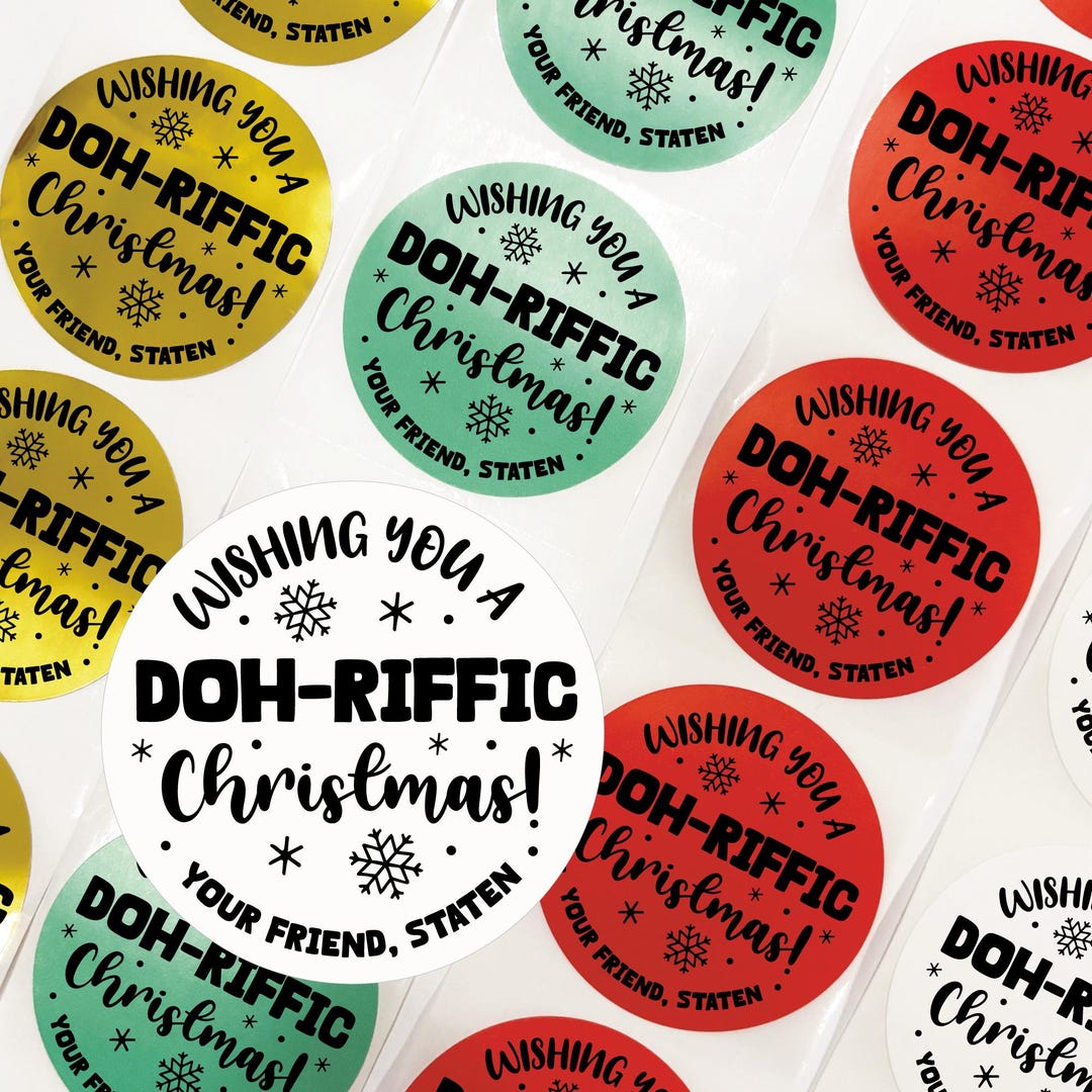 Personalized Doh Riffic Clay Dough Christmas Favor Stickers, Custom ...