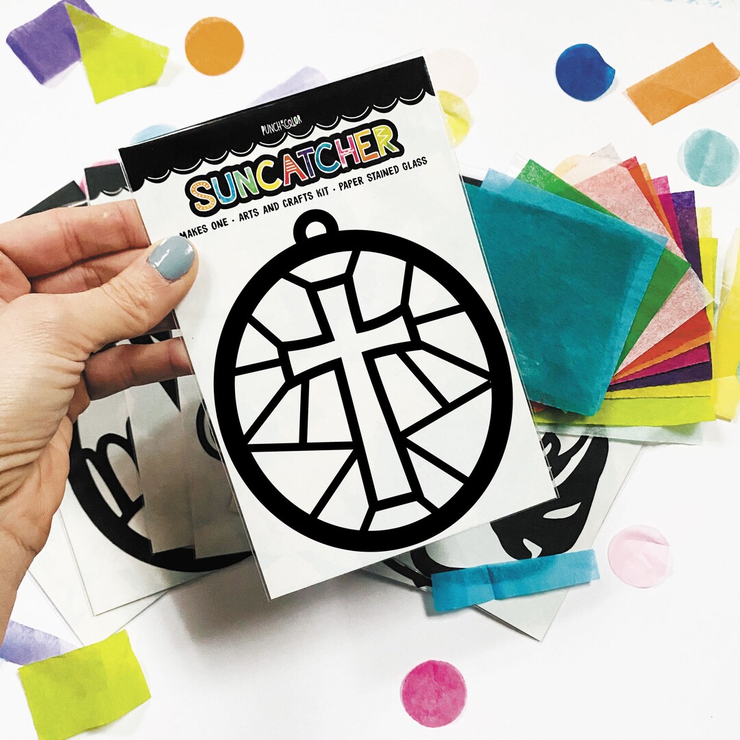 Cross Suncatcher Window Art, Christian Sunday School Activity for Kids ...