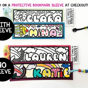 Personalized Bookmarks to Color Kids Birthday Party Favors - Etsy