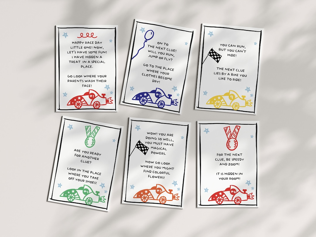 Race Car Scavenger Hunt Digital Download, Editable Print at Home Race ...