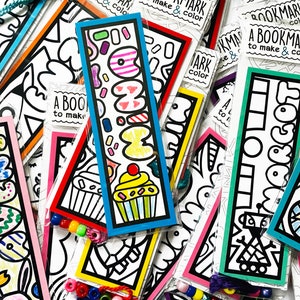 Personalized Bookmarks to Color Kids Birthday Party Favors - Etsy