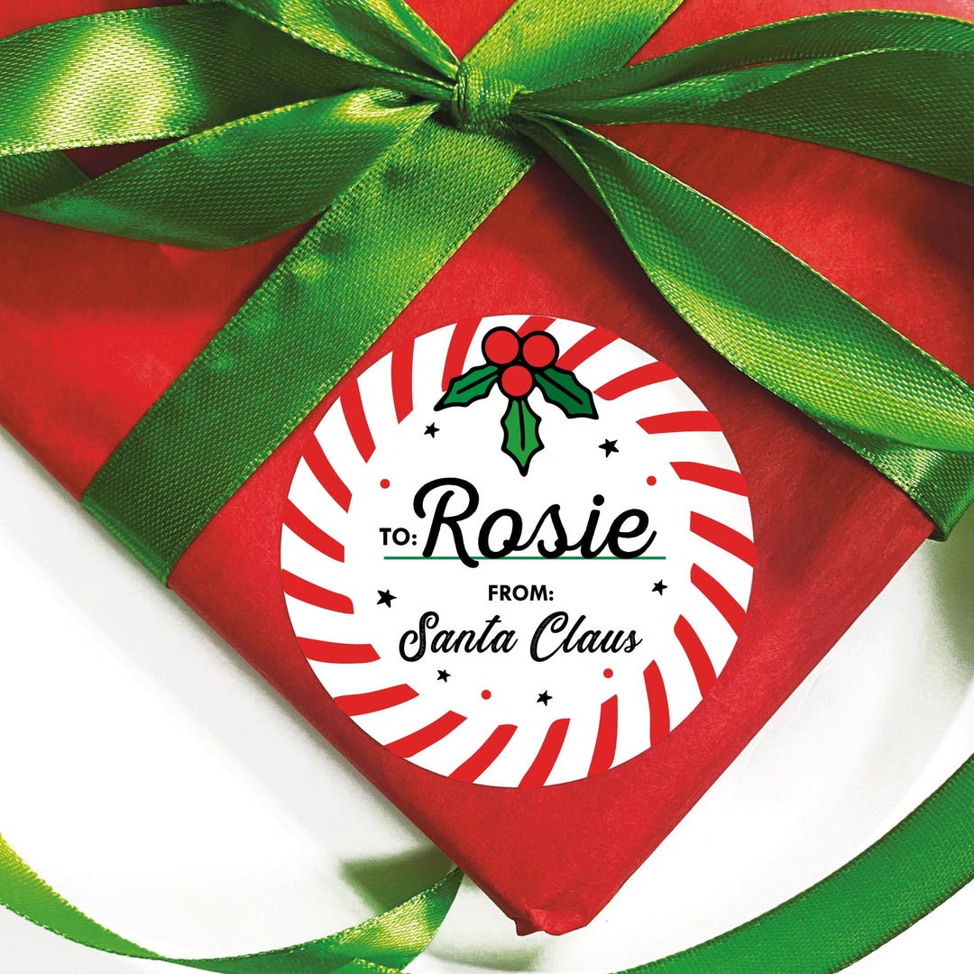 Personalized Christmas Gift Stickers for Presents, Custom From Santa ...