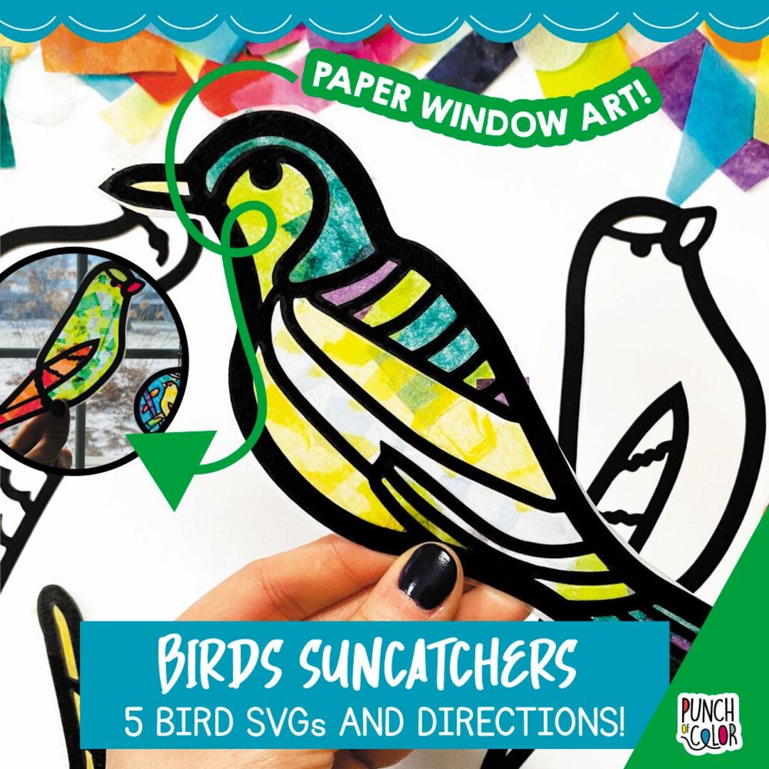 SVG File 4 Bird Cut File, Make Bird Suncatchers at Home on Your Cricut ...