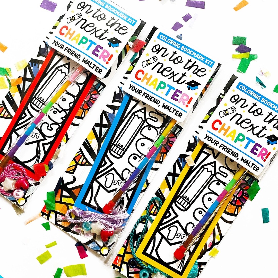Graduate Coloring Bookmark Favor, Preschool Graduation Party Favors ...