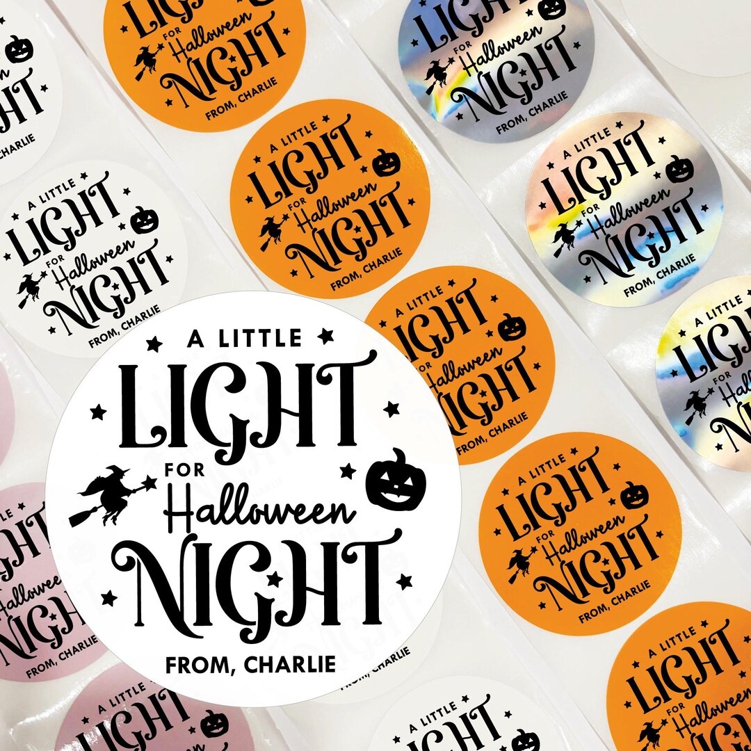 A Little Light for Halloween Night Favor Stickers, Custom Halloween ...