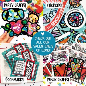 15+ Valentine's Day Heart Paper Stained Glass Project, Kids Classroom ...