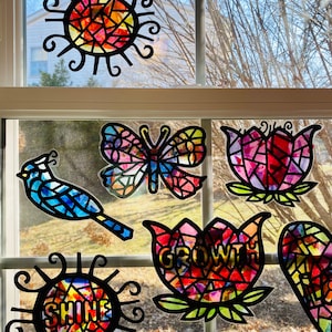 Spring Garden Suncatcher Kit - Tissue Paper Collage - Kids Stained ...