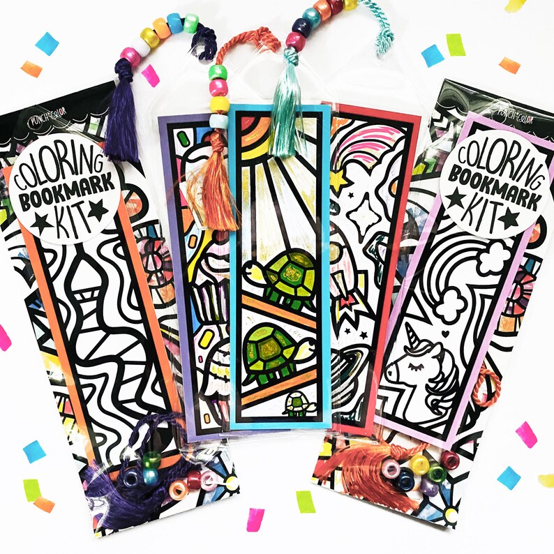 Outer Space Coloring Bookmarks, Planets or Galaxy Birthday Party Favor ...