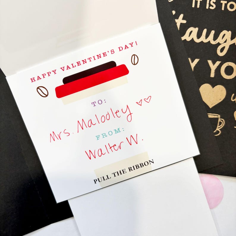 Teacher Valentine's Day Coffee Gift Card Holder Book, How Sweet It is ...