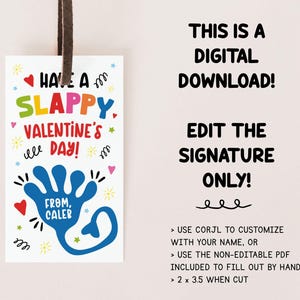 High Five Hand Kids Valentine, Printable Sticky Hand Valentine Tags ...