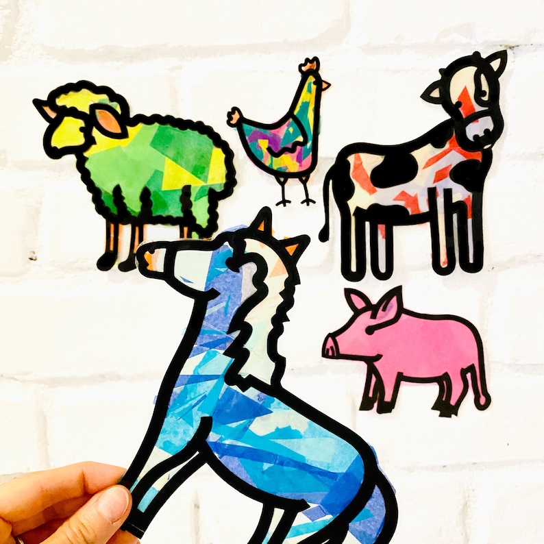 Farm Animals Suncatcher Kit Craft Kits for Kids Arts and - Etsy