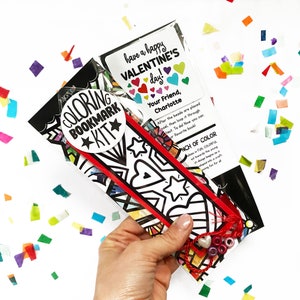 Valentine's Day Coloring Bookmark for Kids, Valentines Gifts for ...