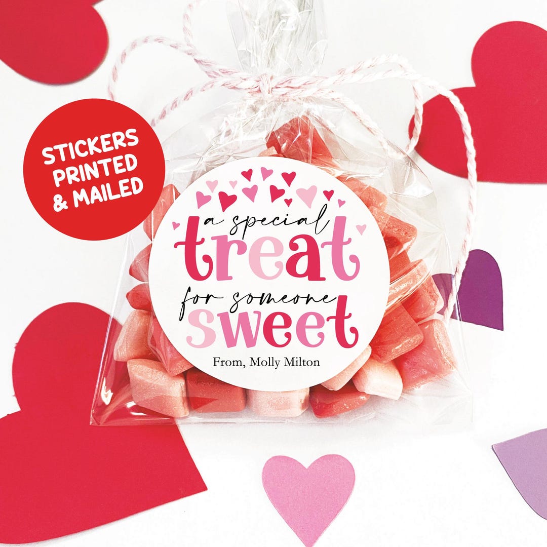 Treat Bag Labels, Valentine's Day Candy Bag Tag, Printed and Mailed 2.5 ...