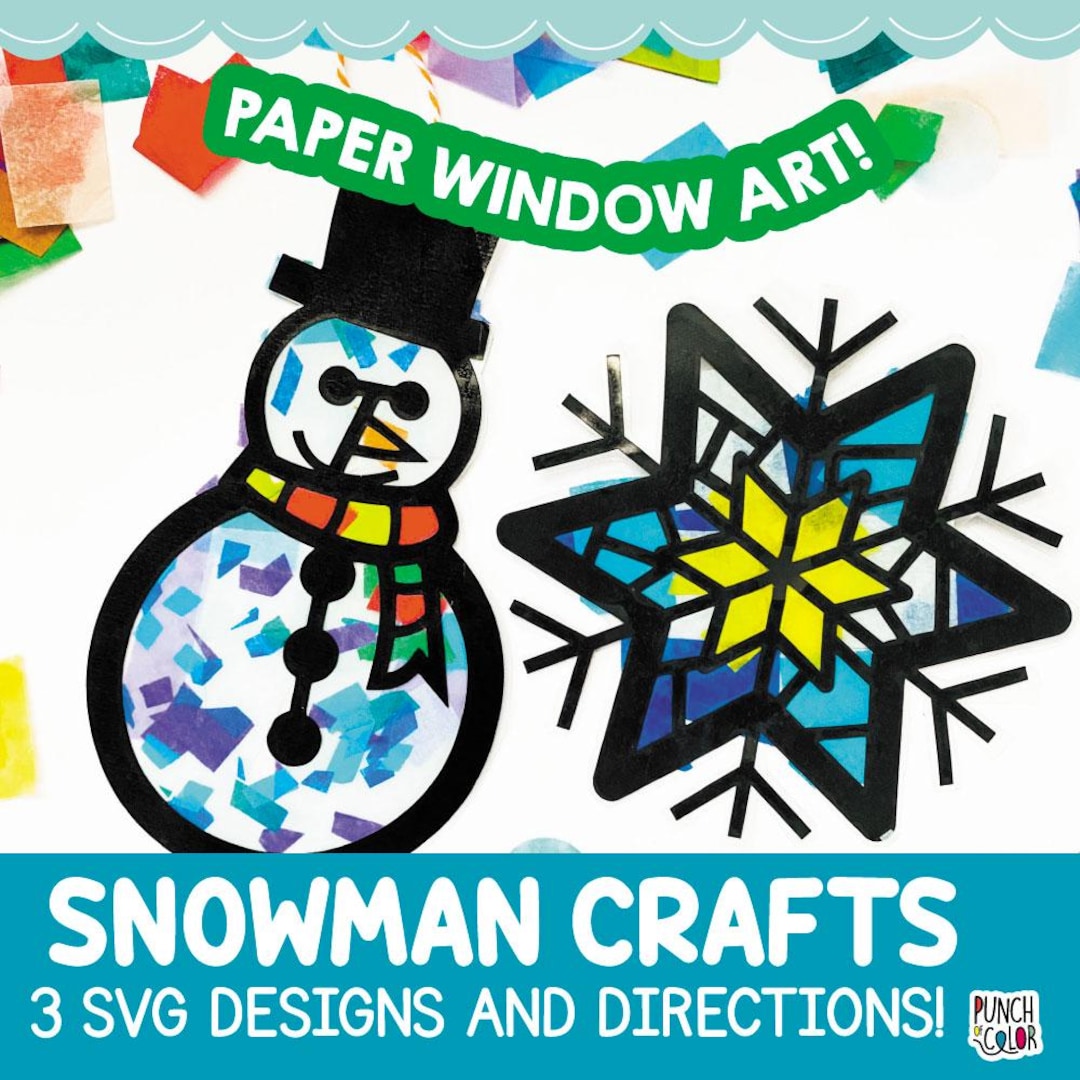 SVG File Snowflake and Snowman, Make Snowflake Suncatchers on Your ...
