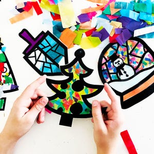 Snowglobes Suncatcher Kit, Kids Winter Craft Kit, Christmas Crafts for ...