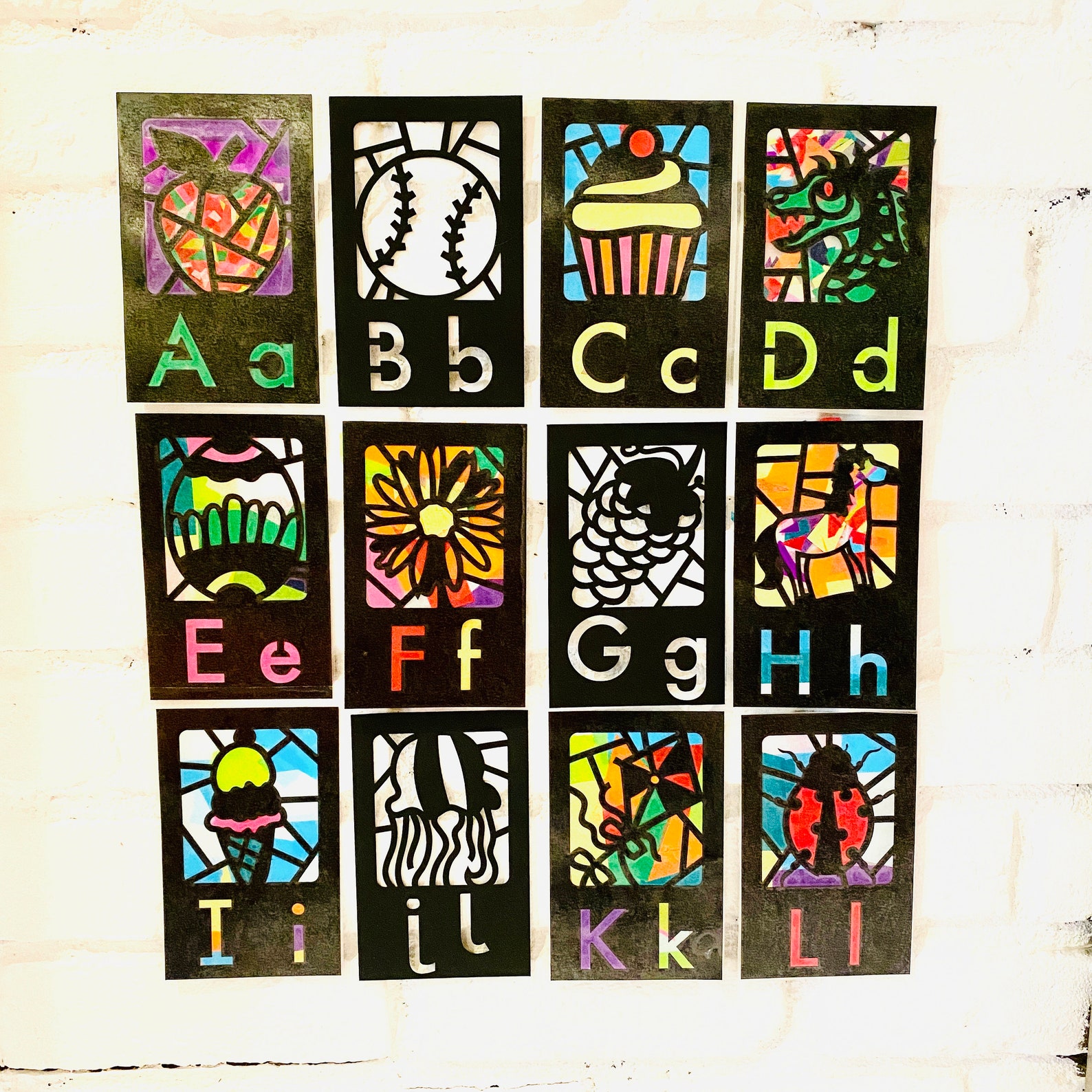 Alphabet Cards Suncatcher Kit Homeschool Montessori ABC - Etsy