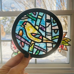 Finch Bird Suncatcher Craft Kit for Kids, Forest or Winter Woodland ...