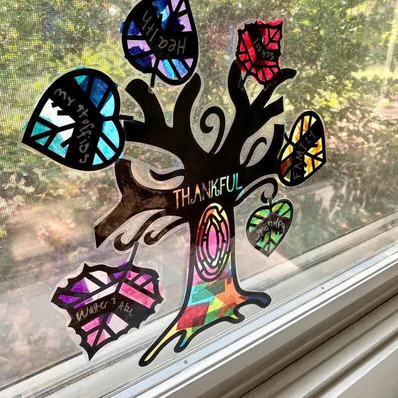 Thankful Tree Suncatcher Kit Kids Craft Kit Thanksgiving | Etsy