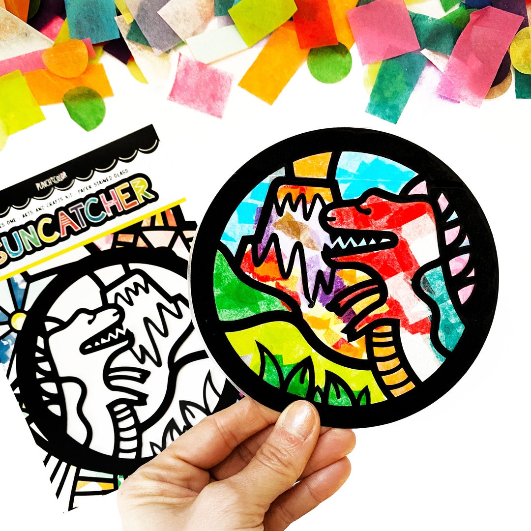 Dinosaur Suncatcher Craft Party Favors for Kids, Dinosaur Birthday ...