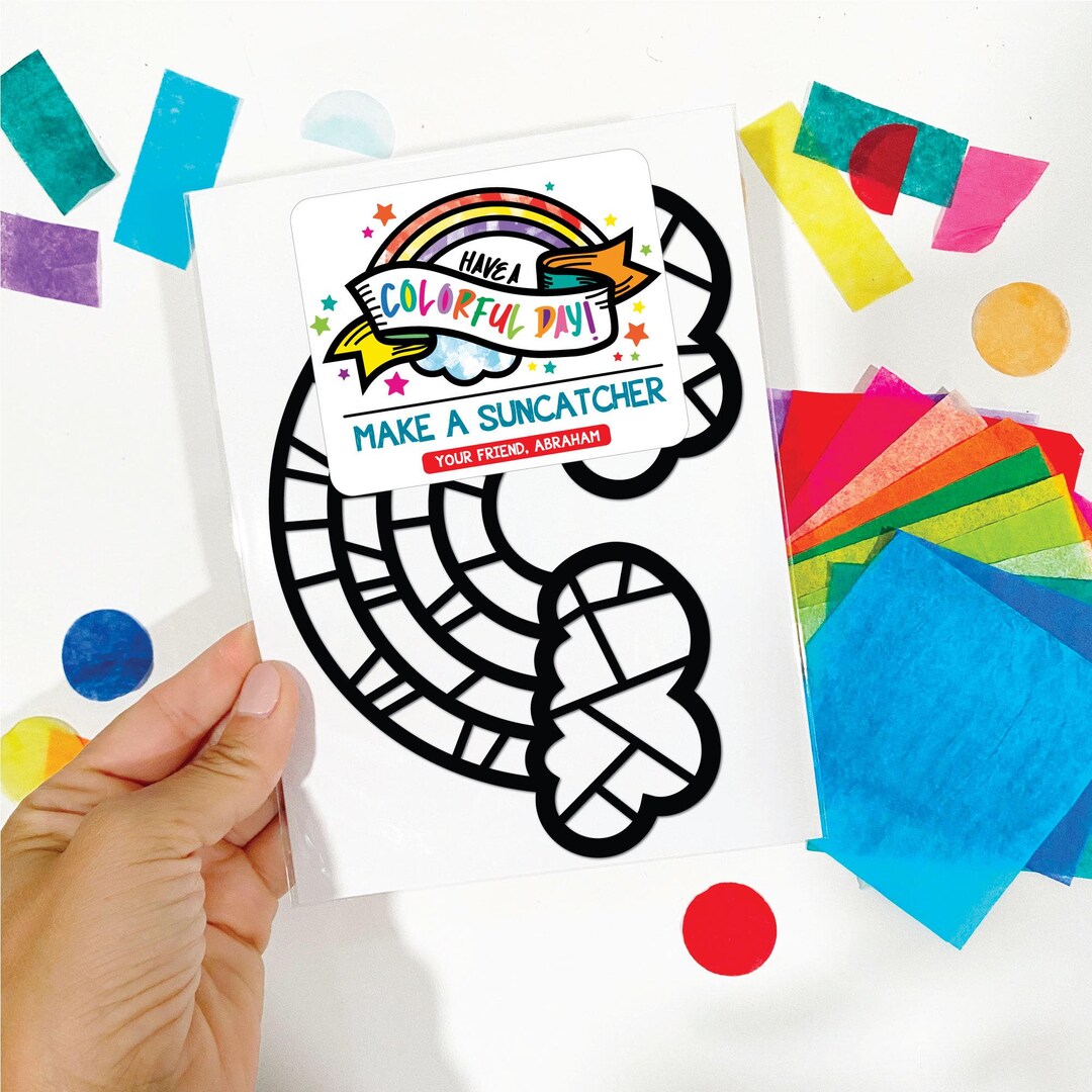 Rainbow Suncatcher Birthday Party Favors for Kids, Rainbow Paper ...