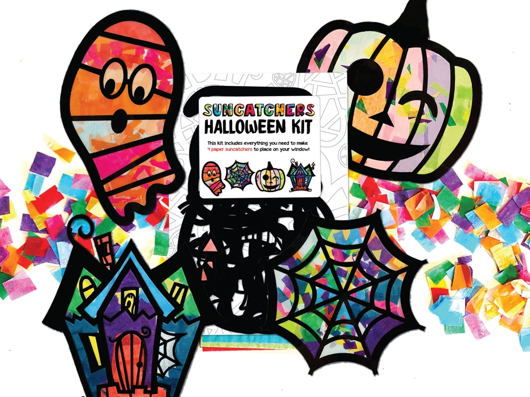 Halloween Suncatcher Arts and Crafts Kit for Kids Halloween - Etsy