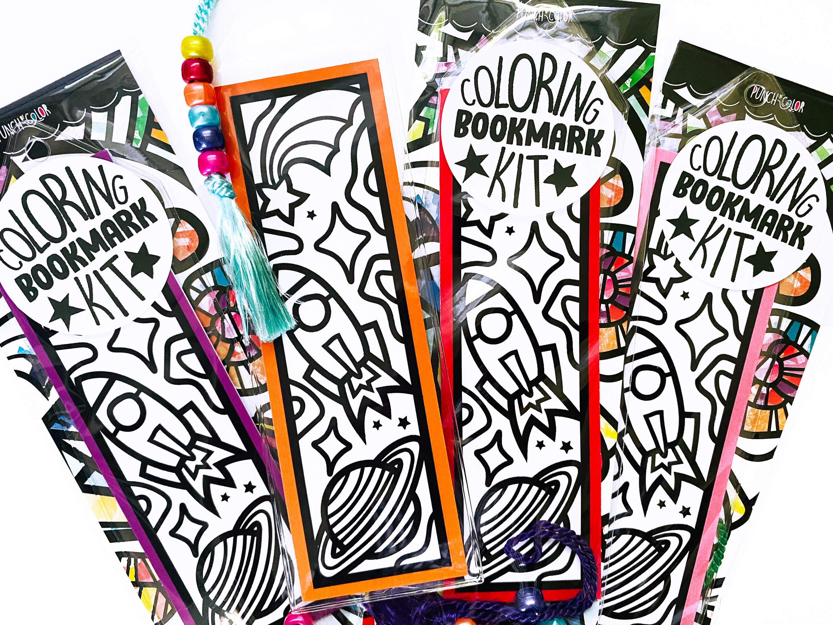 Outer Space Coloring Bookmarks, Planets or Galaxy Birthday Party Favor ...