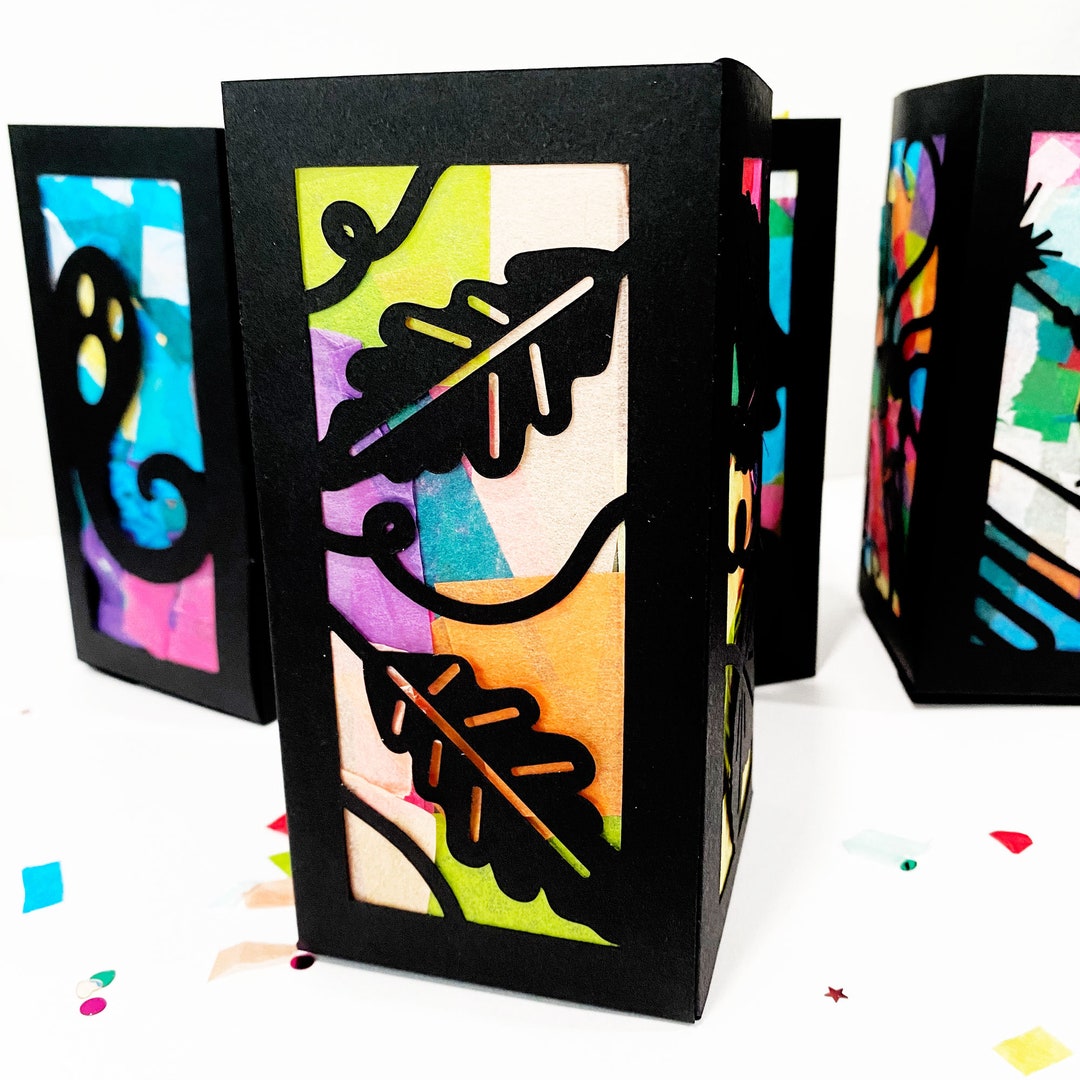 10 Fall Leaves Lantern Activity for Kids, Easy Tissue Paper Luminary ...