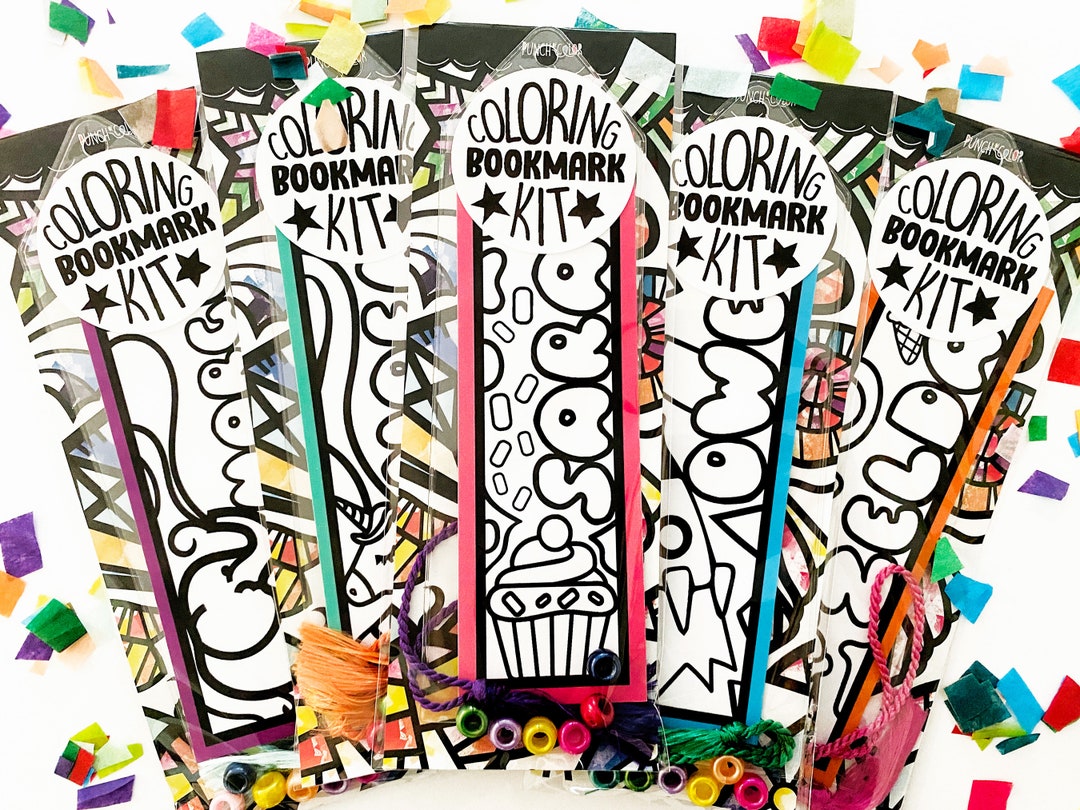 Personalized Bookmarks to Color Kids Birthday Party Favors - Etsy