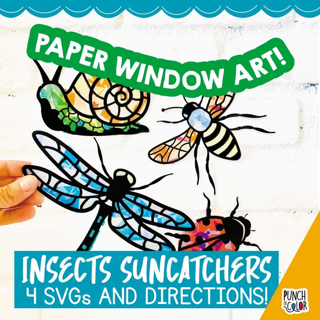 SVG File 4 Insects, Make Bug Suncatchers at Home on Your Cricut, Laser ...