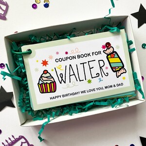 Birthday Custom Coupon Book for Kids Gift Personalized Printed Love ...