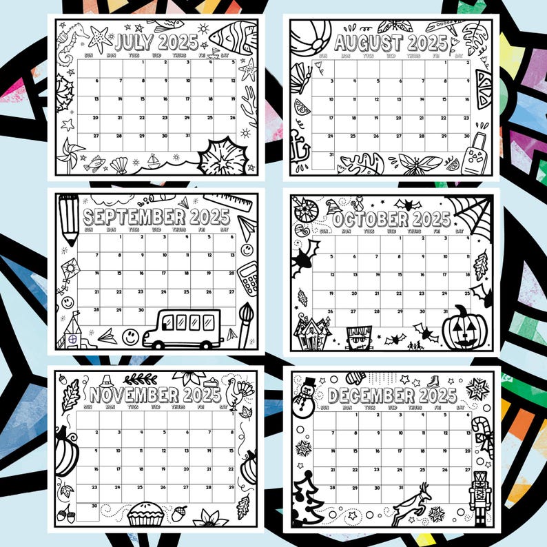 2026 Kids Calendar, Printable Coloring Kids Calendar, Preschool ...
